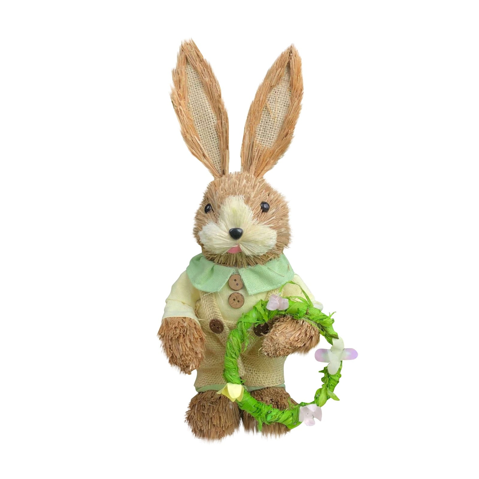 ARUTOOY Easter Straw Bunny Figurine Tabletop Decor 13.7 inch Rabbit ...