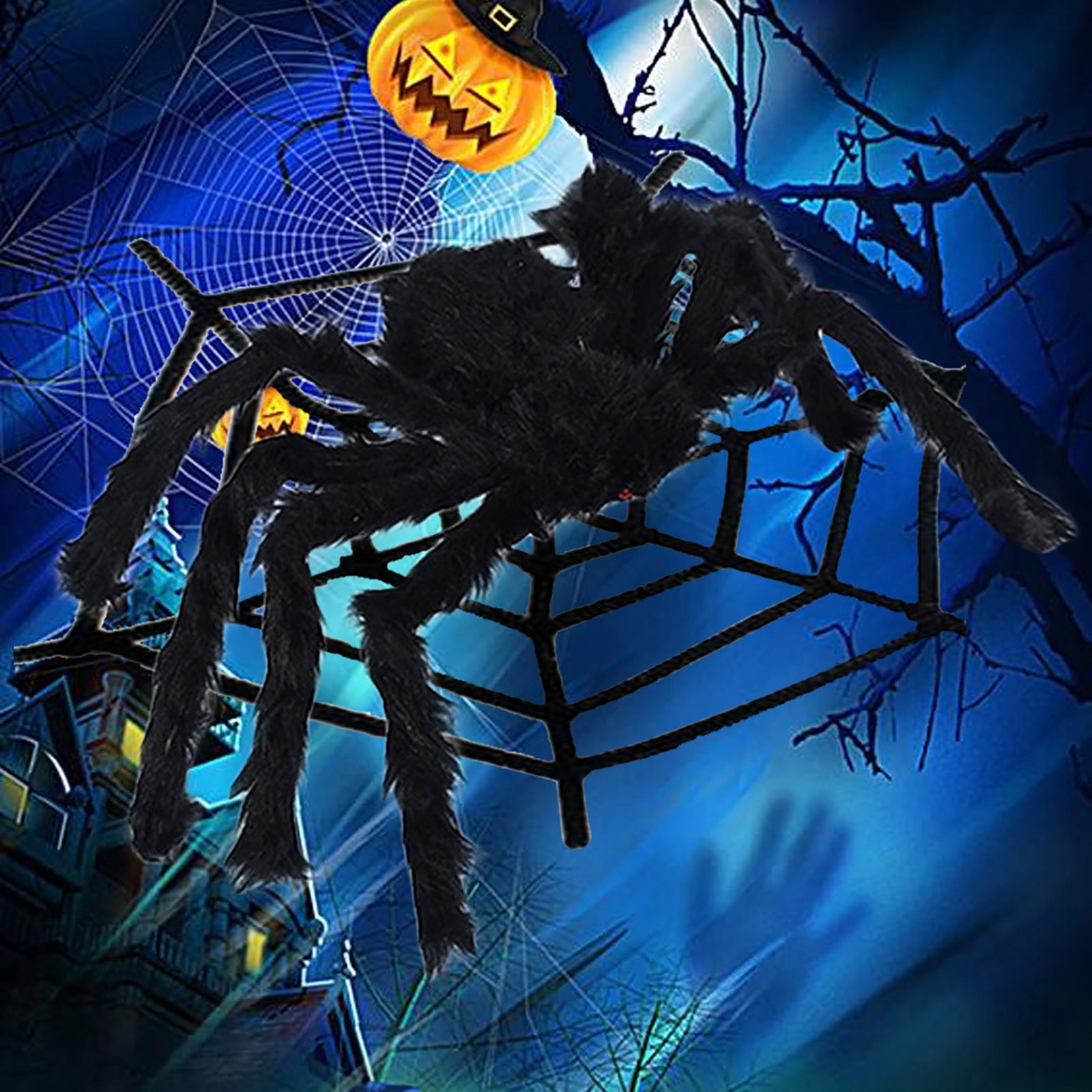ARUTOOY Halloween Decorations Giant Spiders, Simulation Plush Black ...