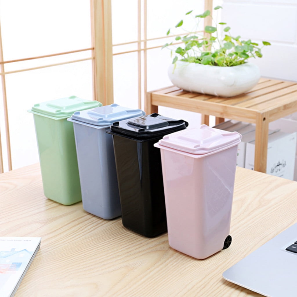ARUTOOY Mini Plastic Trash Can Desktop Organizer Pen Pencil Holder ...