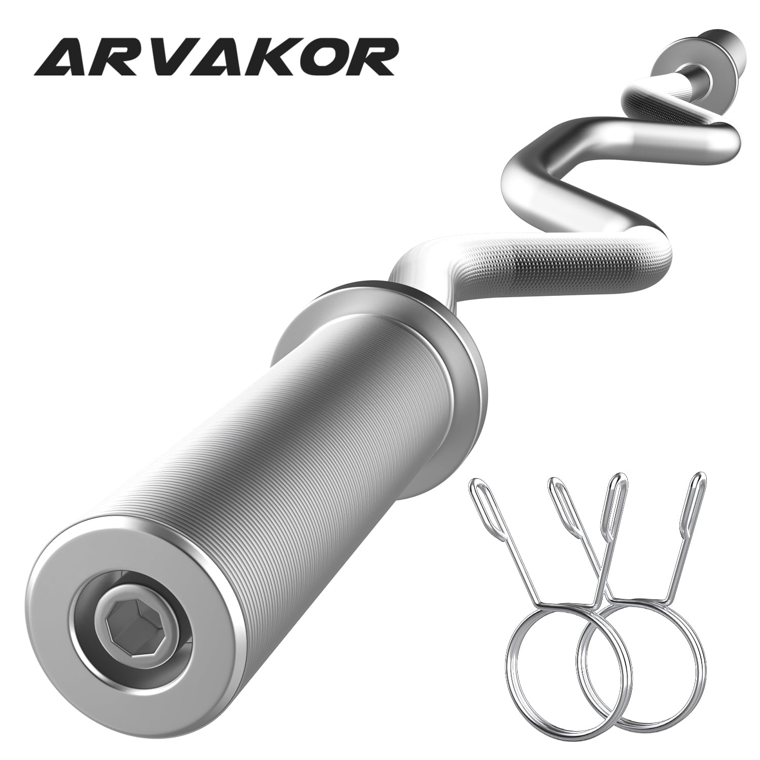 ARVAKOR 48" Olympic Barbell Curl Bar EZ Bar Strength Training Bar ...
