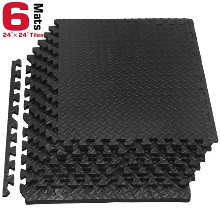 Yes4All 36pcs Interlocking Exercise Mat, Cover 36 Sqft, 7/16" Thick ...