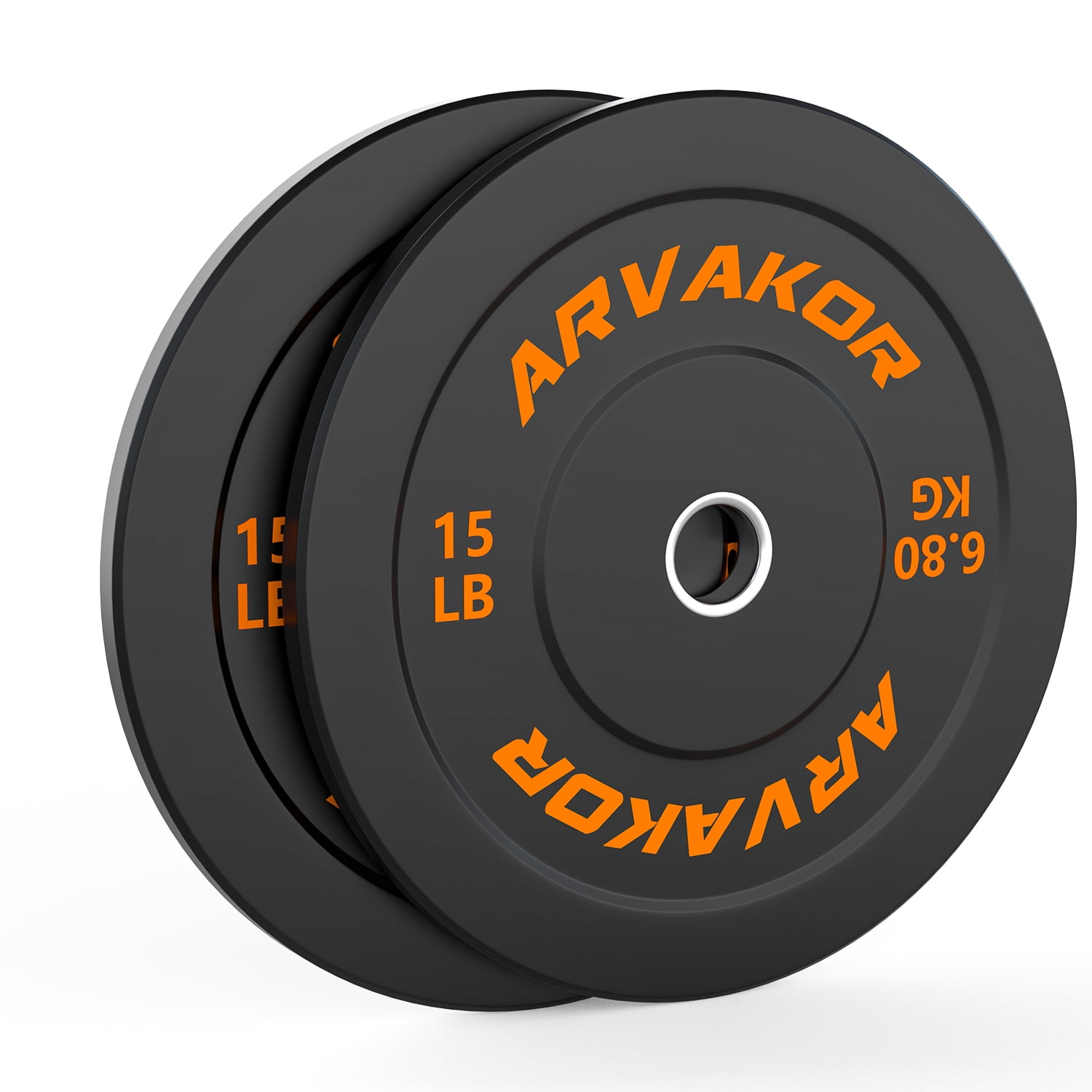 ARVAKOR Olympic Bumper Plate Sets, 10LB-55LB, Steel Hub, Color Coded ...
