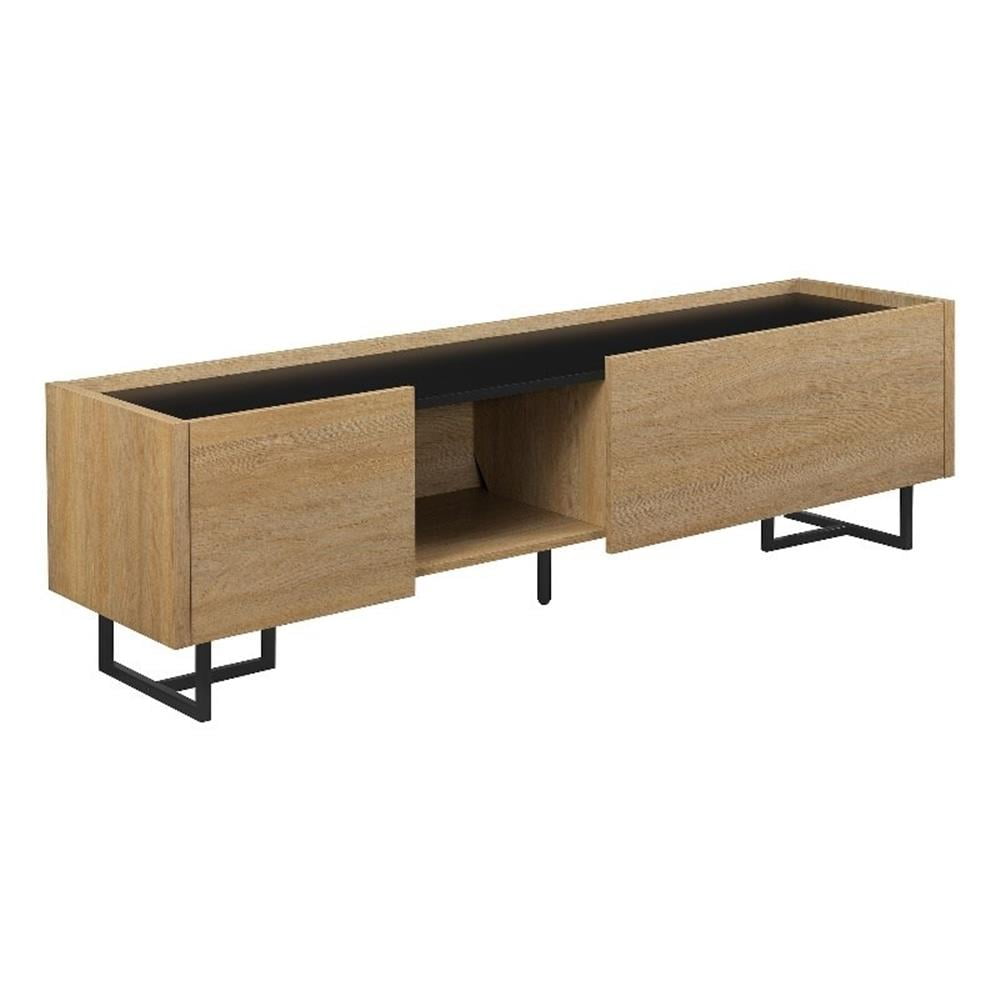 Walker Edison ARWIN Wood Media Console, Oak, TVs up to 65", Minimalist ...