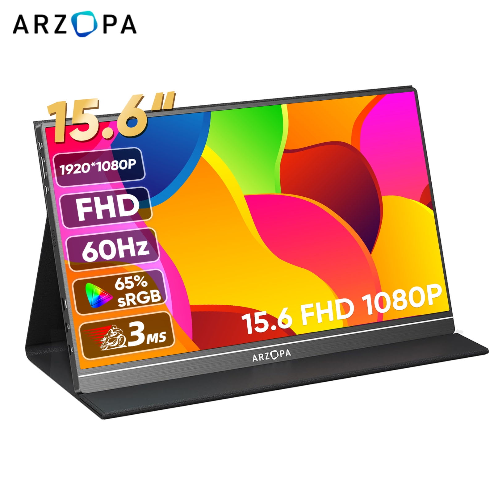 ARZOPA 1080P Portable Monitor 15.6 inch Monitors for Laptop MAC Switch ...
