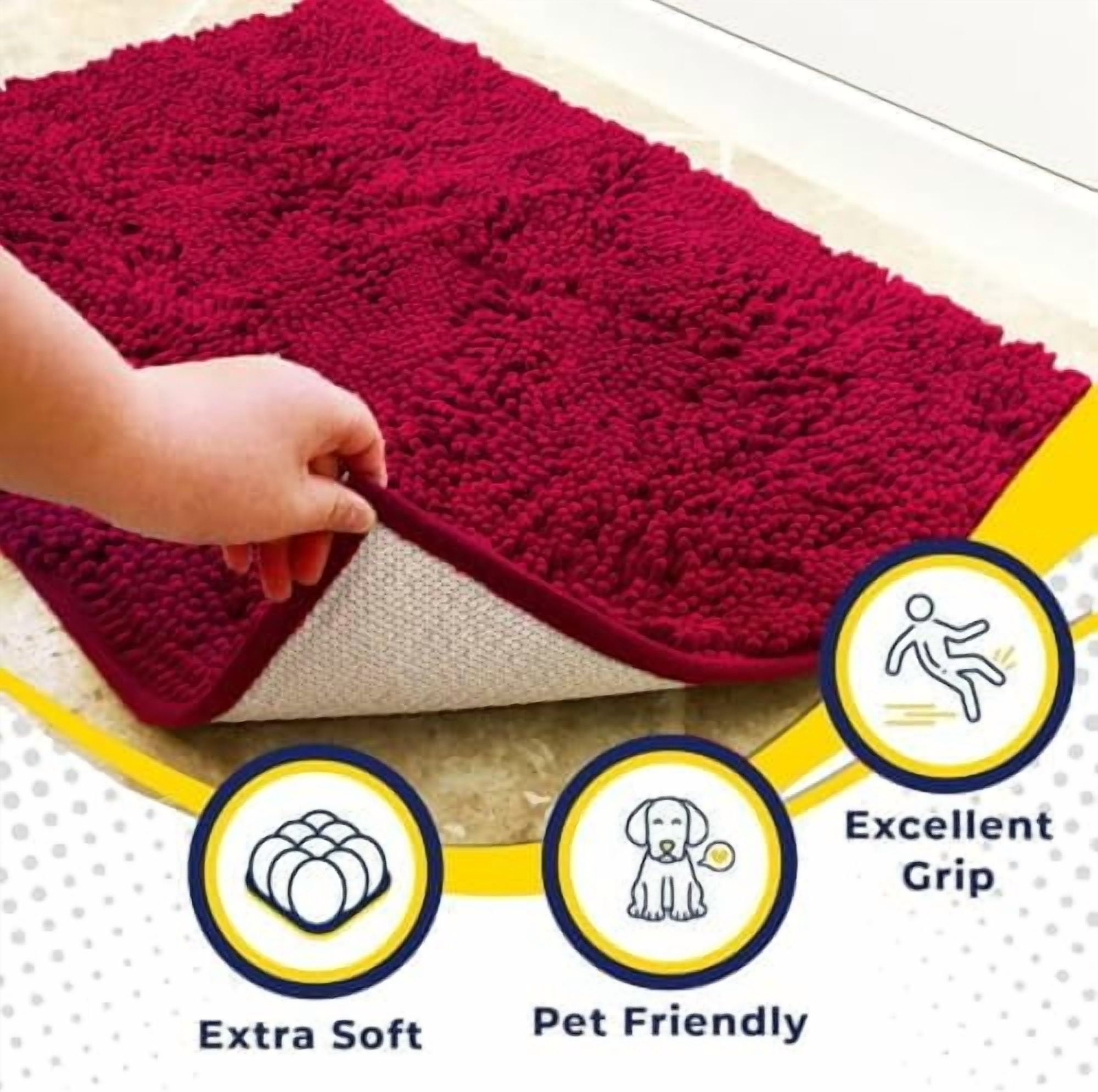 ® AS-SEEN-ON-TV Highly Absorbent Microfiber Door Mat and Pet Rug, Non ...