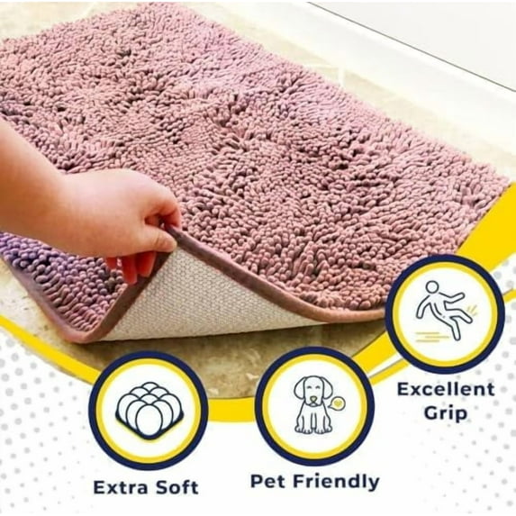 ® AS-SEEN-ON-TV Highly Absorbent Microfiber Door Mat and Pet Rug, Non ...