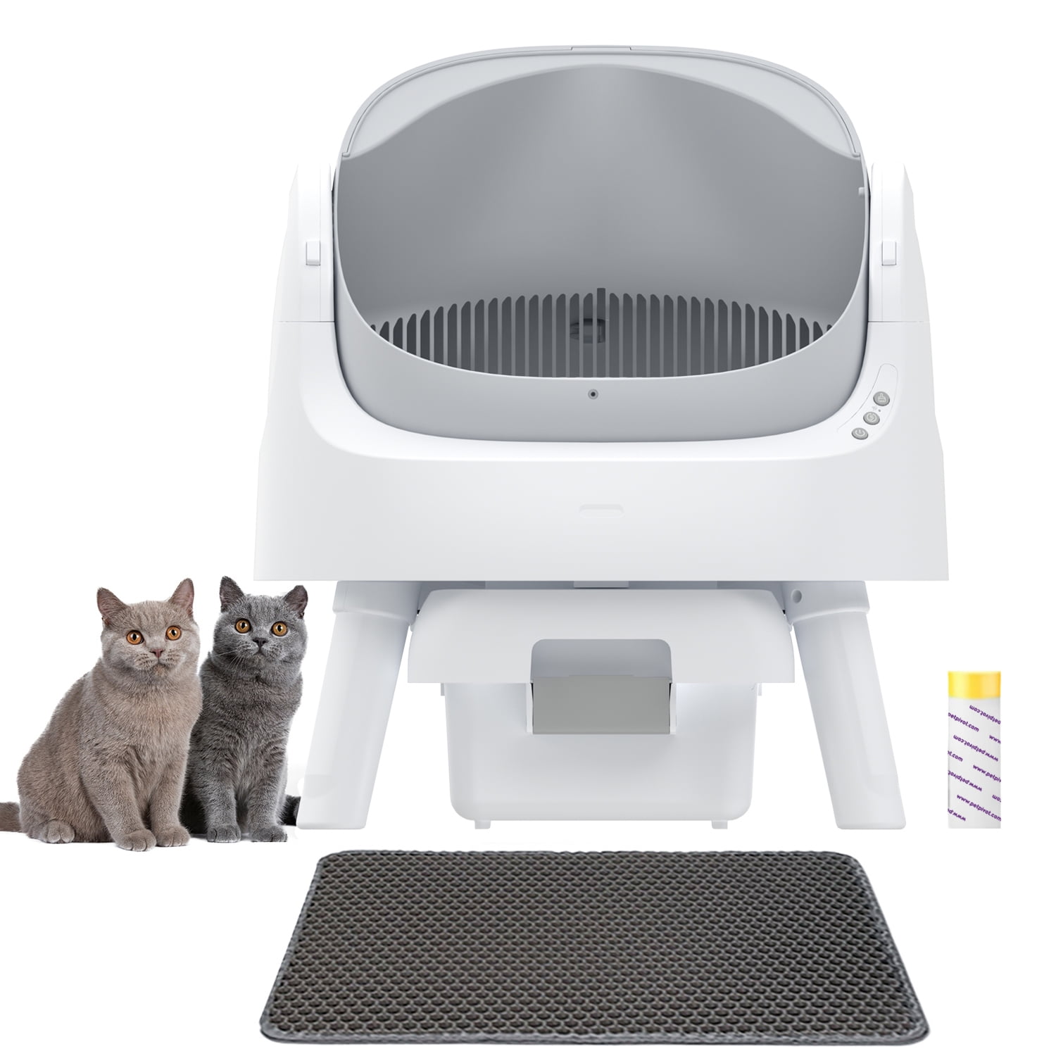 AS11 Self Cleaning Litter Box, Open Top Automatic Cat Litter Box for Cats, Integrated Safety ...
