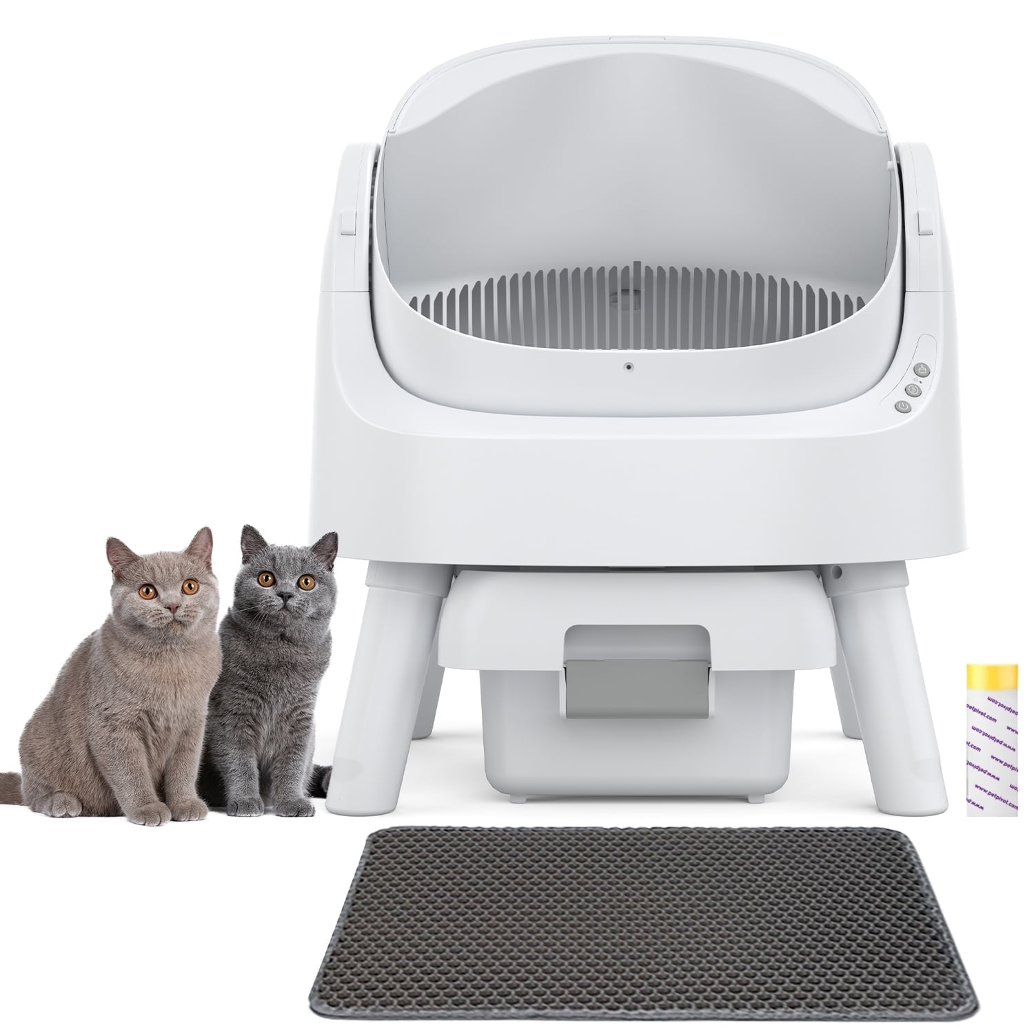 AS11 Self Cleaning Litter Box, Open Top Automatic Cat Litter Box for Cats, Integrated Safety ...