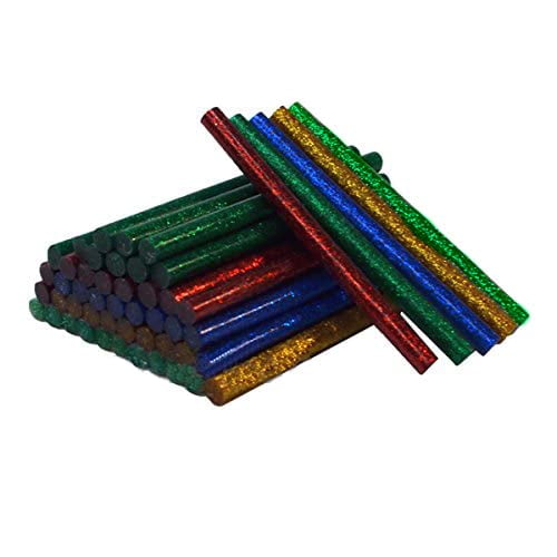 40-Piece Multi-Color Glitter Mini Hot Glue Sticks Multi-Color | Strong ...