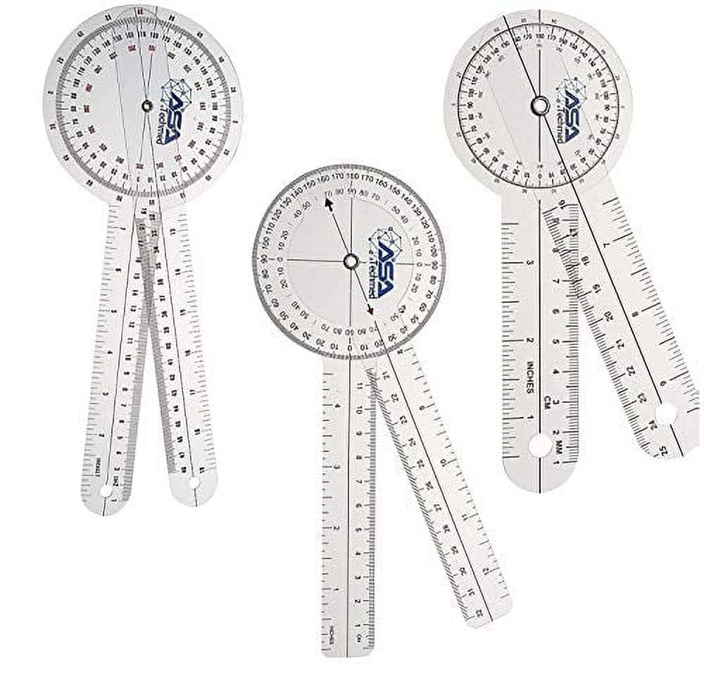 ASA TECHMED 3 Pcs Goniometer Set - 12", 8", 6"/ 360 Degree - Walmart.com
