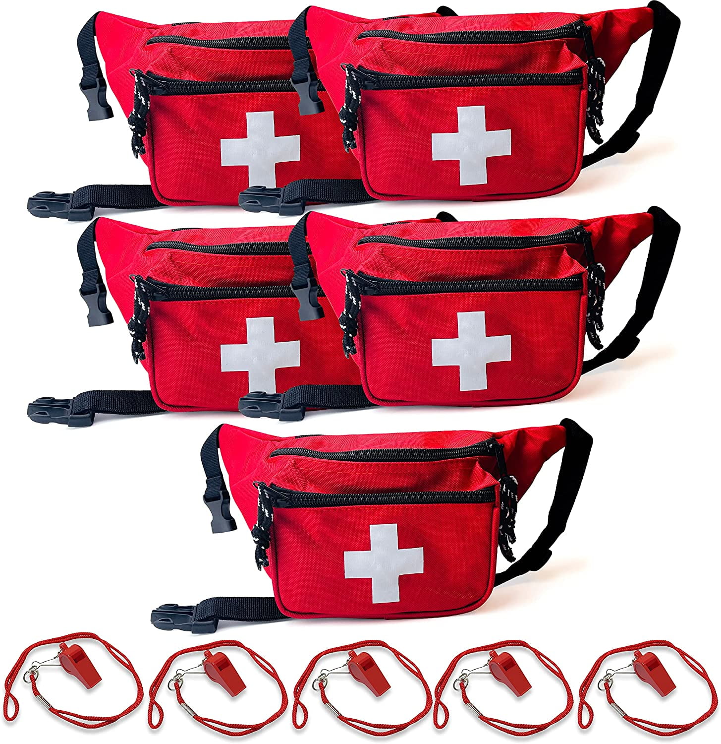 ASA TECHMED 5 Pack Lifeguard Fanny Pack with Whistle Lanyard - Baywatch ...