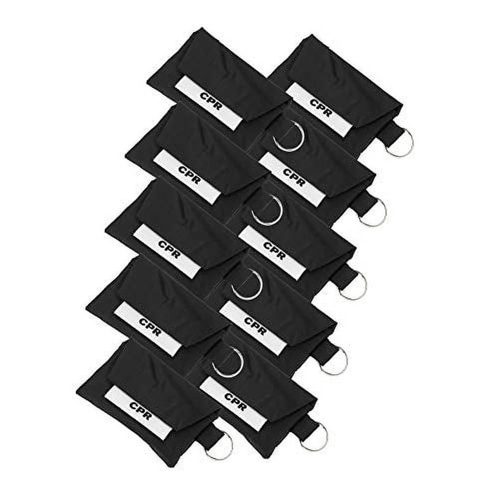 ASA TECHMED CPR Face Mask Key Chain Kit With Gloves - 10 Pack, Black ...