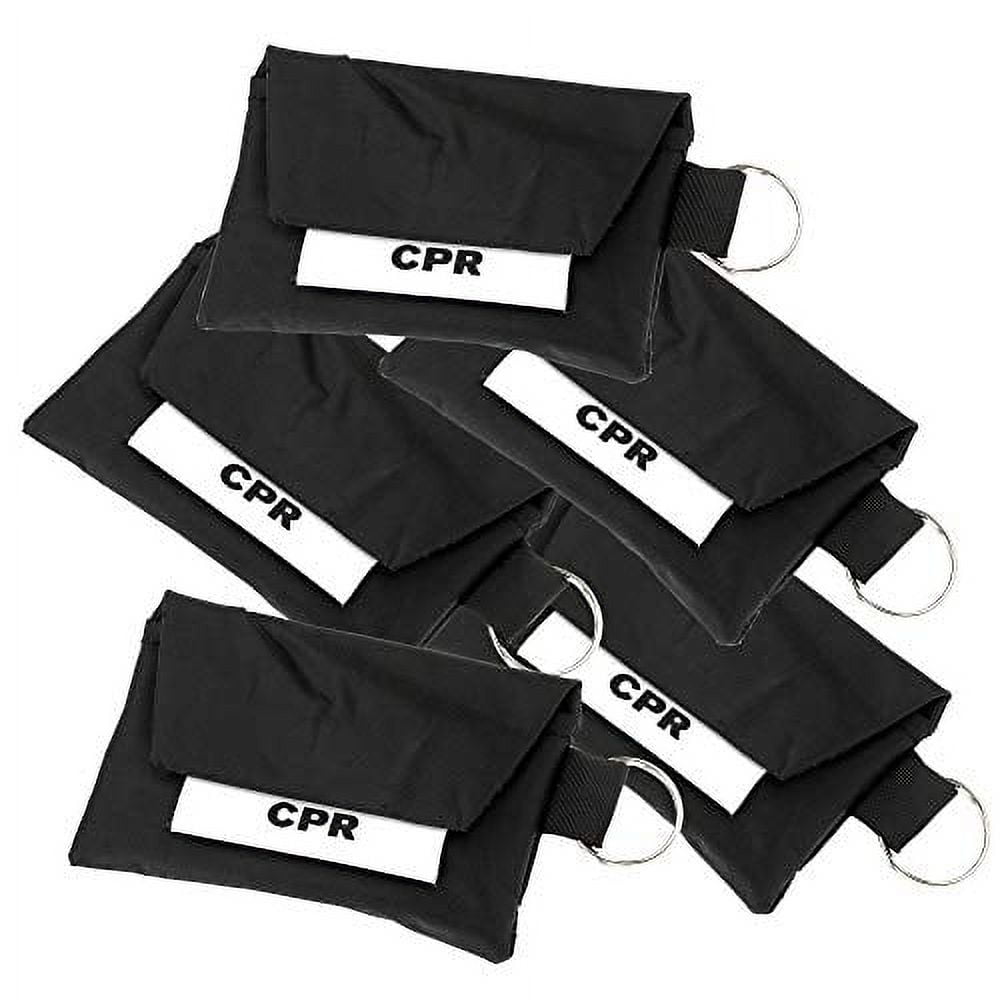 ASA TECHMED CPR Face Mask Key Chain Kit With Gloves - 5 Pack, Black ...