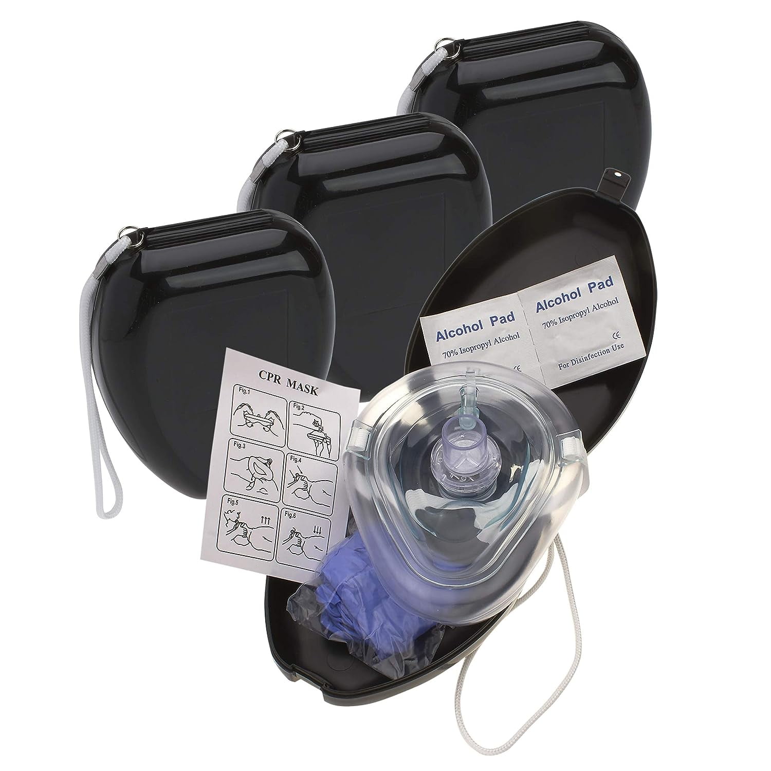 ASA TECHMED CPR Rescue Mask Kit - Adult/Child Pocket Resuscitator, 3 ...