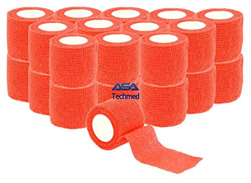 ASA TECHMED Self Adhesive Bandage 2" x 5 yards, 24 pack Red - Walmart.com