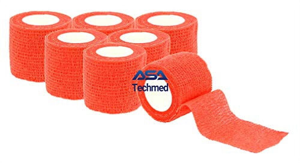 ASA TECHMED Self Adhesive Bandage 2" x 5 yards, 6 pack Red - Walmart.com