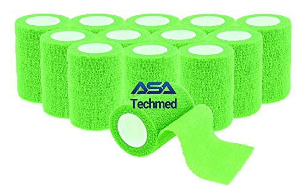 ASA TECHMED Self Adhesive Bandage 3" x 5 yards, 12 pack Green - Walmart.com