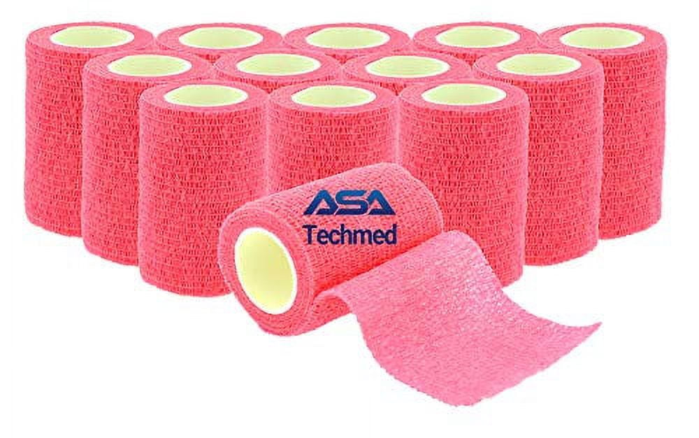 ASA TECHMED Self Adhesive Bandage 3" x 5 yards, 12 pack Pink - Walmart.com