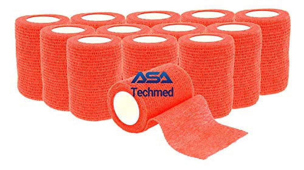 ASA TECHMED Self Adhesive Bandage 3" x 5 yards, 12 pack Red - Walmart.com