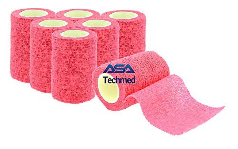 ASA TECHMED Self Adhesive Bandage 3" x 5 yards, 6 pack Pink - Walmart.com