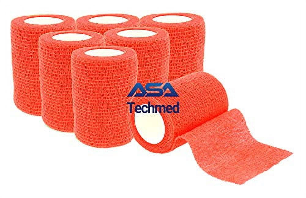 ASA TECHMED Self Adhesive Bandage 3" x 5 yards, 6 pack Red - Walmart.com
