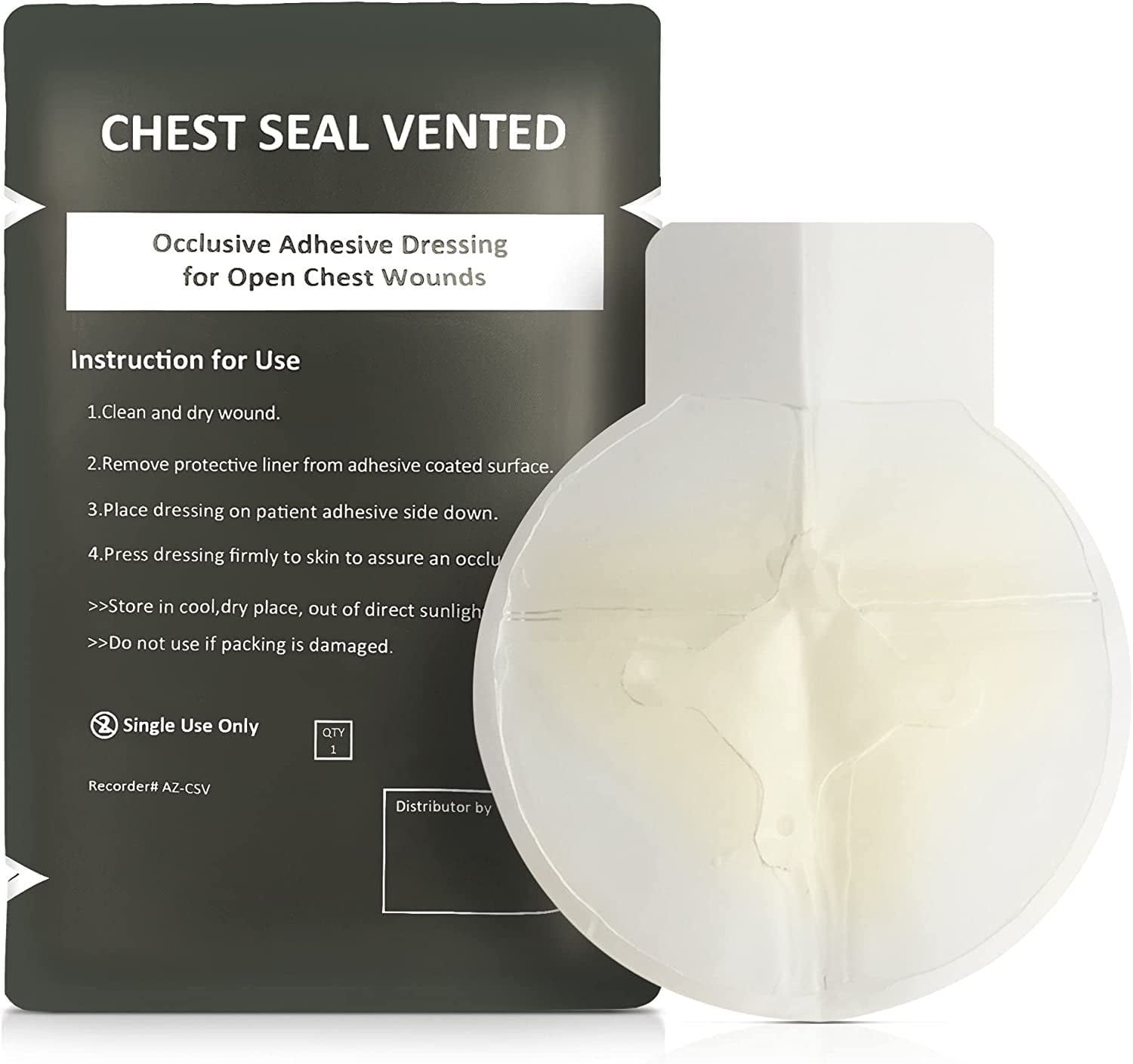 ASA TECHMED Vent Chest Seal - Life-Saving Wound Care for Emergency and ...