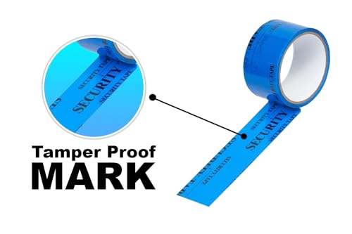 ASA Tamper Evident Blue Packing Tape - 1 Roll | Features Blue & White ...