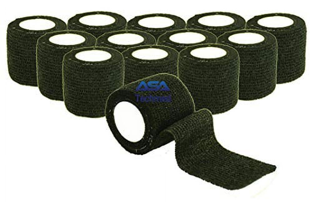 ASA Techmed 12 pack 2" x 5 Yards Self Adhesive Cohesive Tape - Black ...