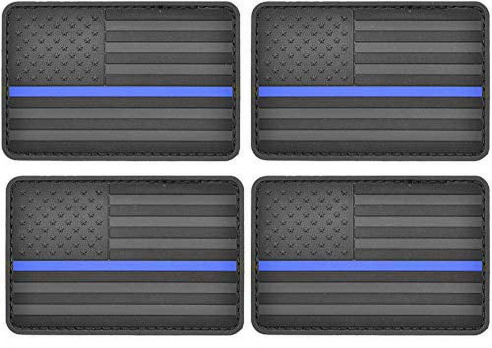 ASA Techmed 4 Pack US USA Flag Patch Thin Blue Line Police PVC Emblem ...