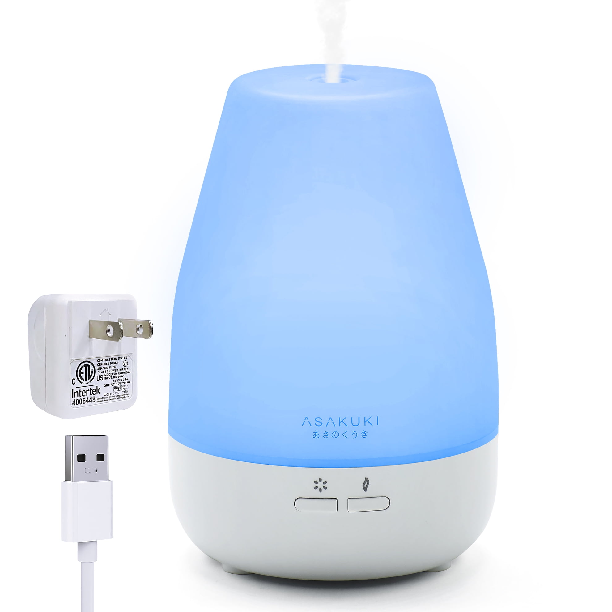 ASAKUKI 100ml USB Essential Oil Diffuser, 7 LED Lights, Intermittent ...