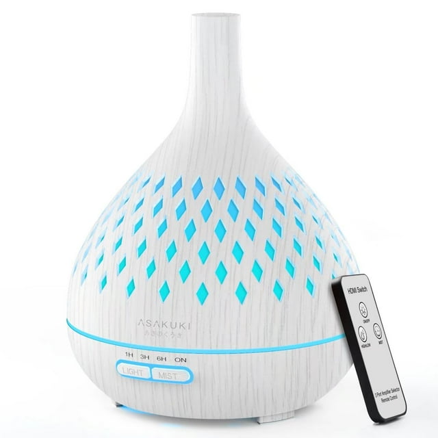 ASAKUKI 400 ml Ultrasonic Diffuser for Essential Oils with a Remote ...