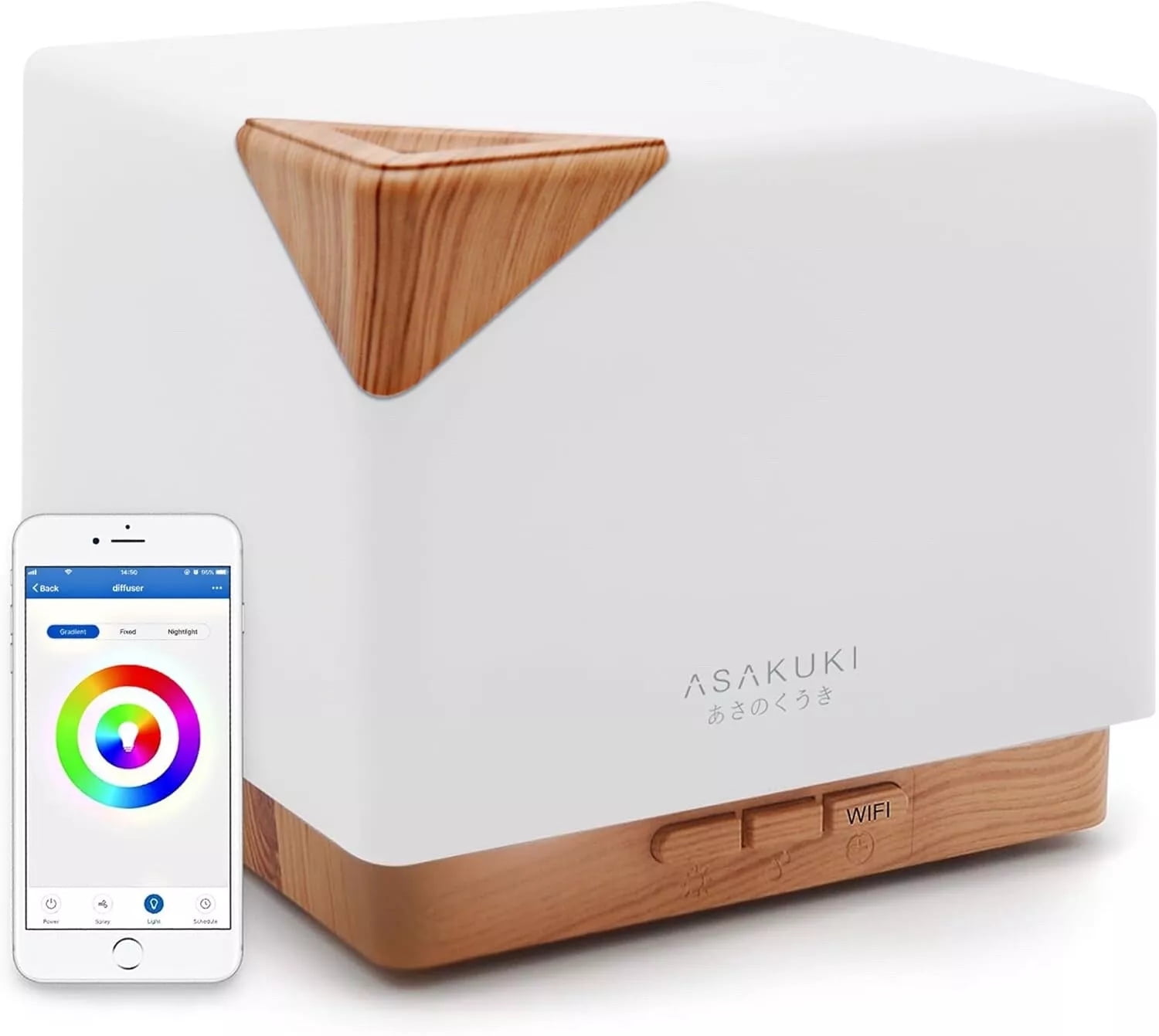 ASAKUKI Smart WiFi Oil Diffuser, Alexa & Google Compatible, 700ml, 7 ...