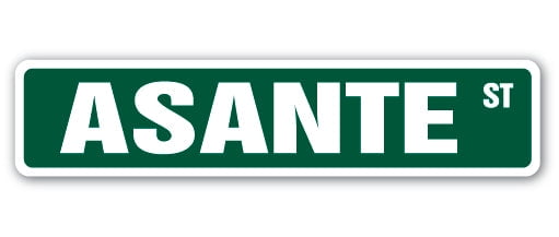 ASANTE Street Sign Childrens Name Room Sign | Indoor/Outdoor | 30" Wide ...