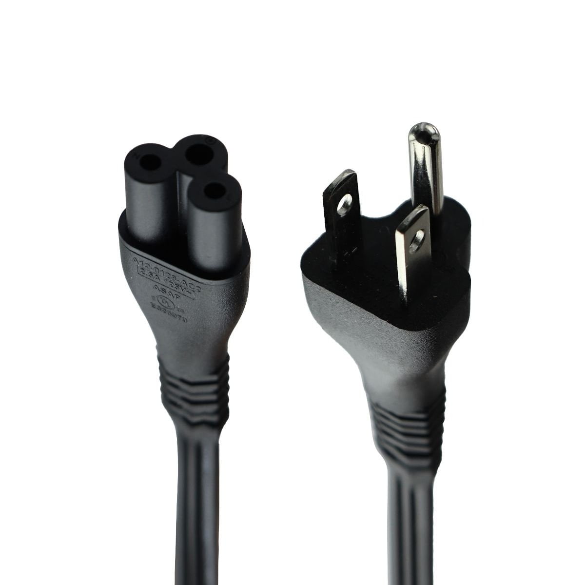 ASAP 3-Prong Power Supply Cable Grounded Cord (3.3FT) - BLACK - Walmart.com