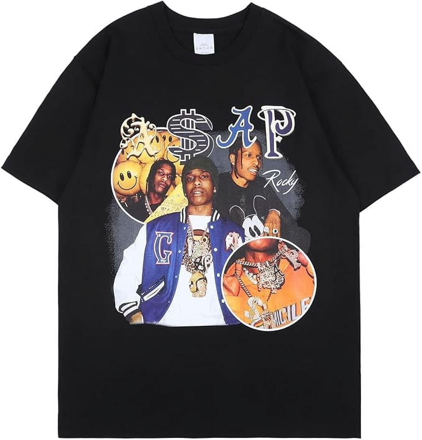 ASAP Hip Hop Graphic Printing Summer Hot T-Shirt High Cotton Crewneck ...