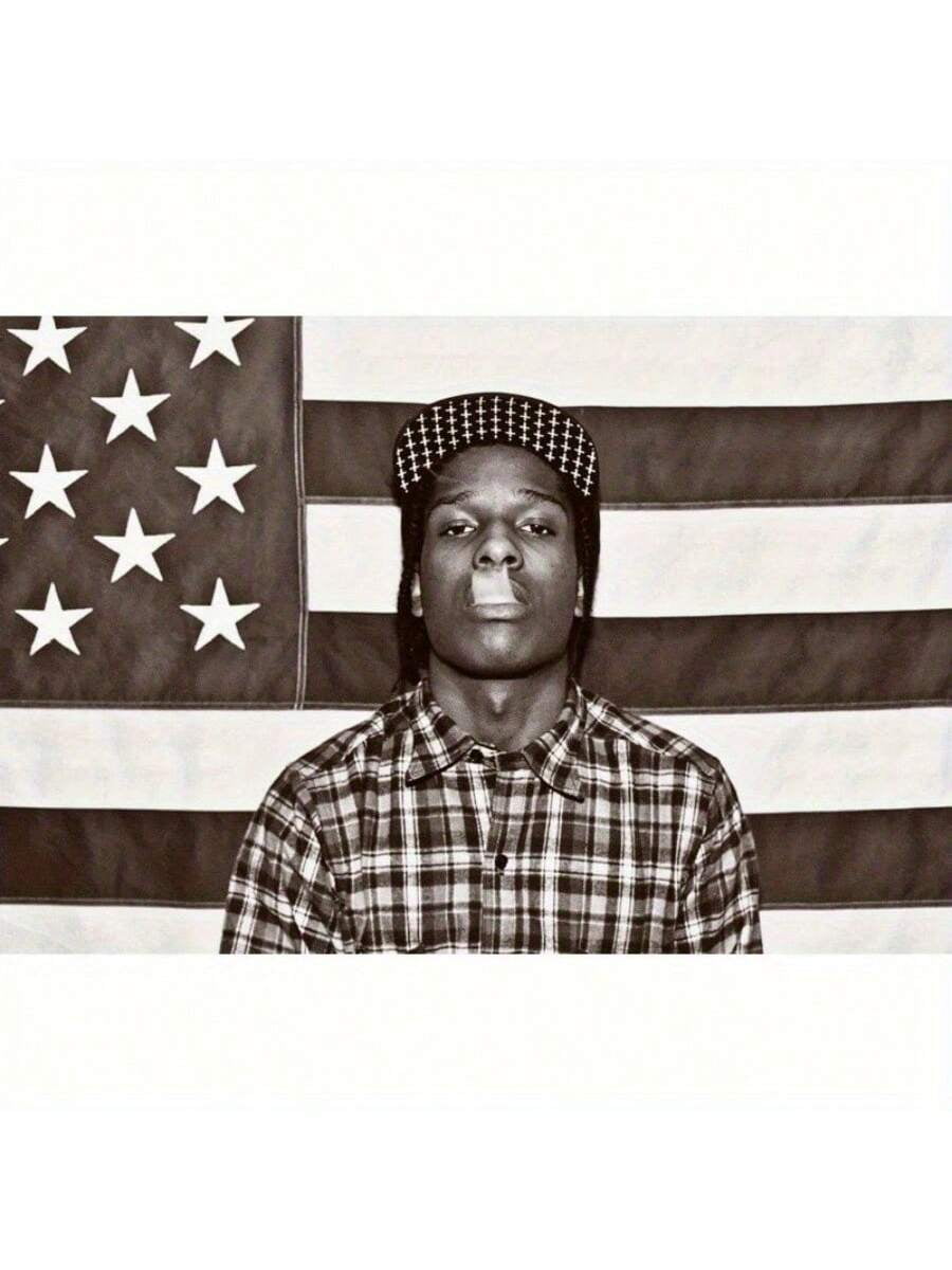 ASAP Mob Rocky Flag Tapestry, Black & White Plaid Hip Hop Music Wall ...