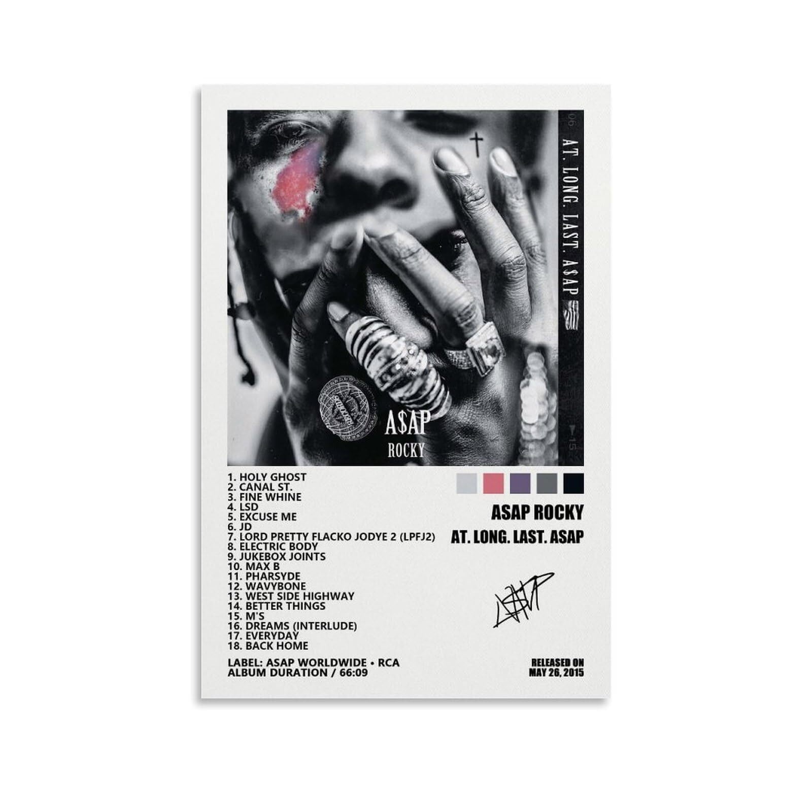 ASAP Poster Rocky At. Long. Last. ASAP Music Album Cover Posters for ...