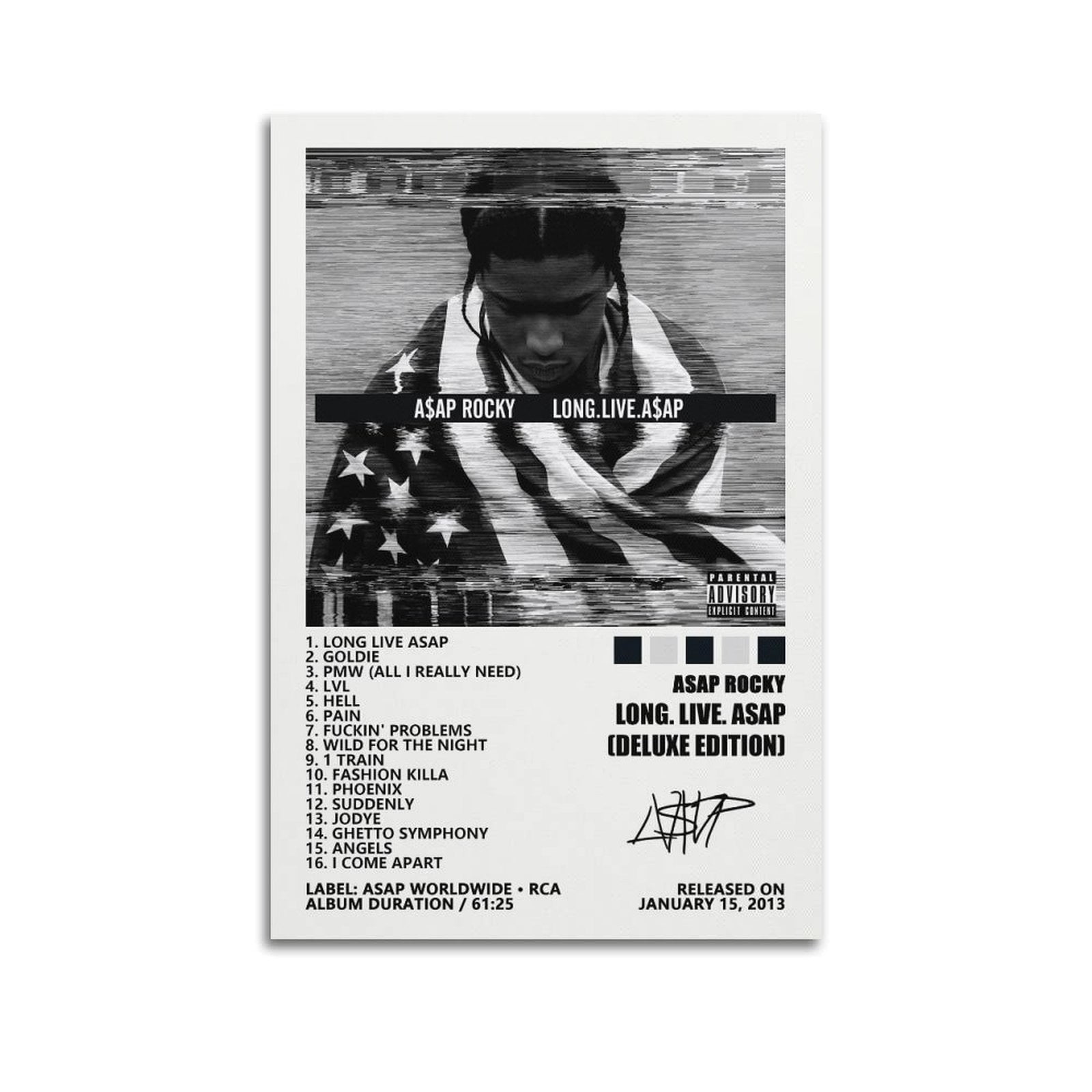ASAP Poster Rocky Long. Live. ASAP (Deluxe Edition) Music Album Cover ...