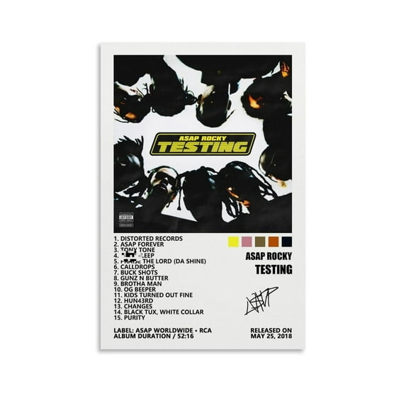 ASAP Poster Rocky Testing Music Album Cover Posters for Room Canvas ...