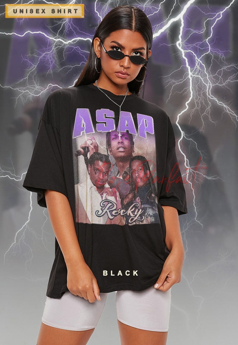 ASAP ROCKY Retro T-shirt - Rakim Mayers Homage Shirt, Rapper Asap Rocky ...
