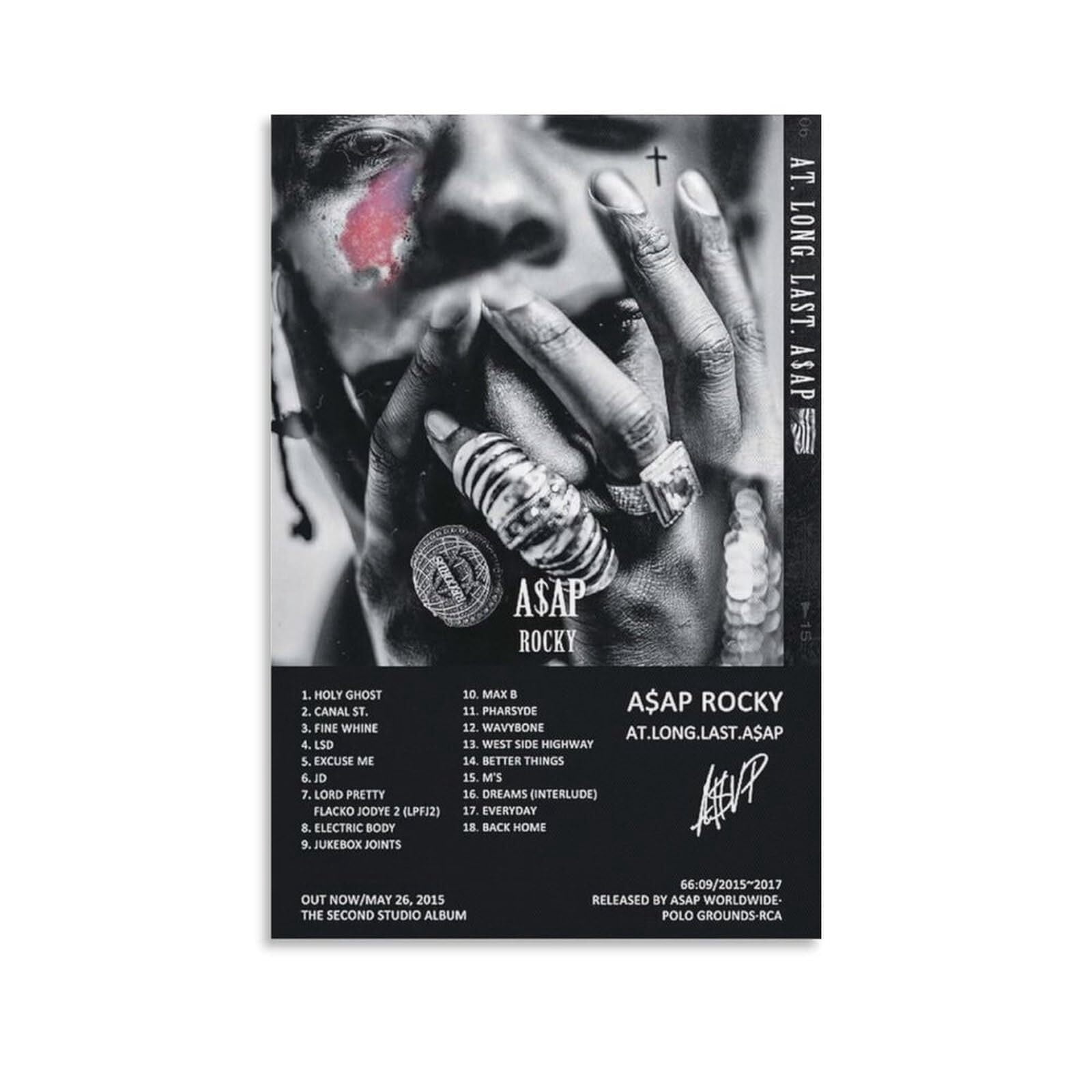 ASAP Rocky At. Long. Last. ASAP Album Cover Canvas Poster Bedroom Decor ...