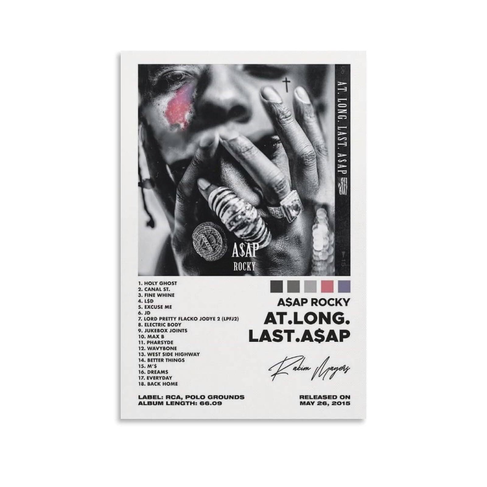 ASAP Rocky At. Long. Last. ASAP Album Cover Canvas Poster Wall Art ...