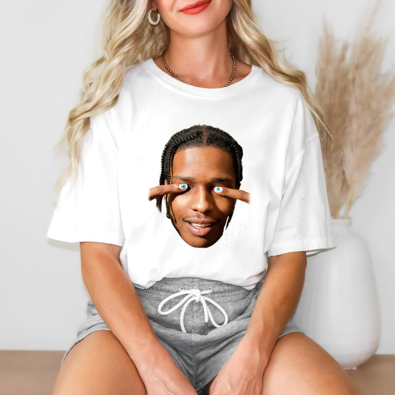 ASAP Rocky Big Face Graphic COMFORT COLOR T-SHIRT, for men & women, up ...