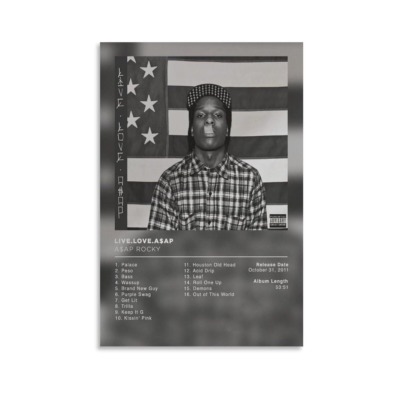 ASAP Rocky Live. Love. ASAP Music Album Cover Canvas Poster Bedroom ...
