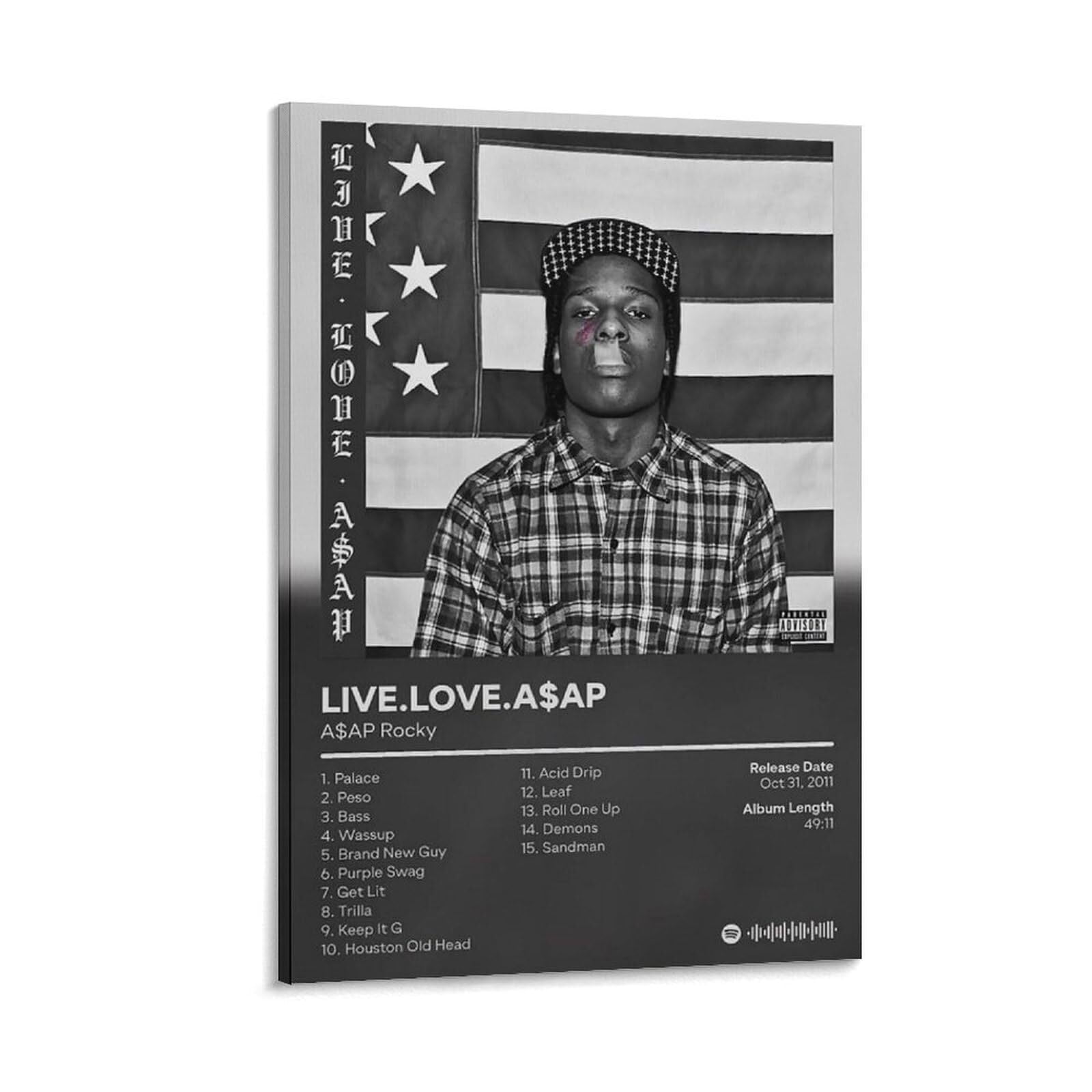 ASAP Rocky Live. Love. ASAP Music Album Cover Canvas Poster Wall Art ...