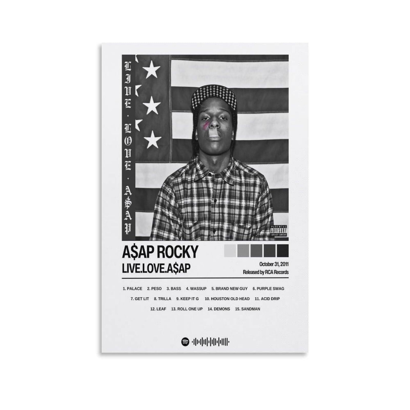 ASAP Rocky Live. Love. ASAP Music Album Cover Canvas Poster Wall Art ...