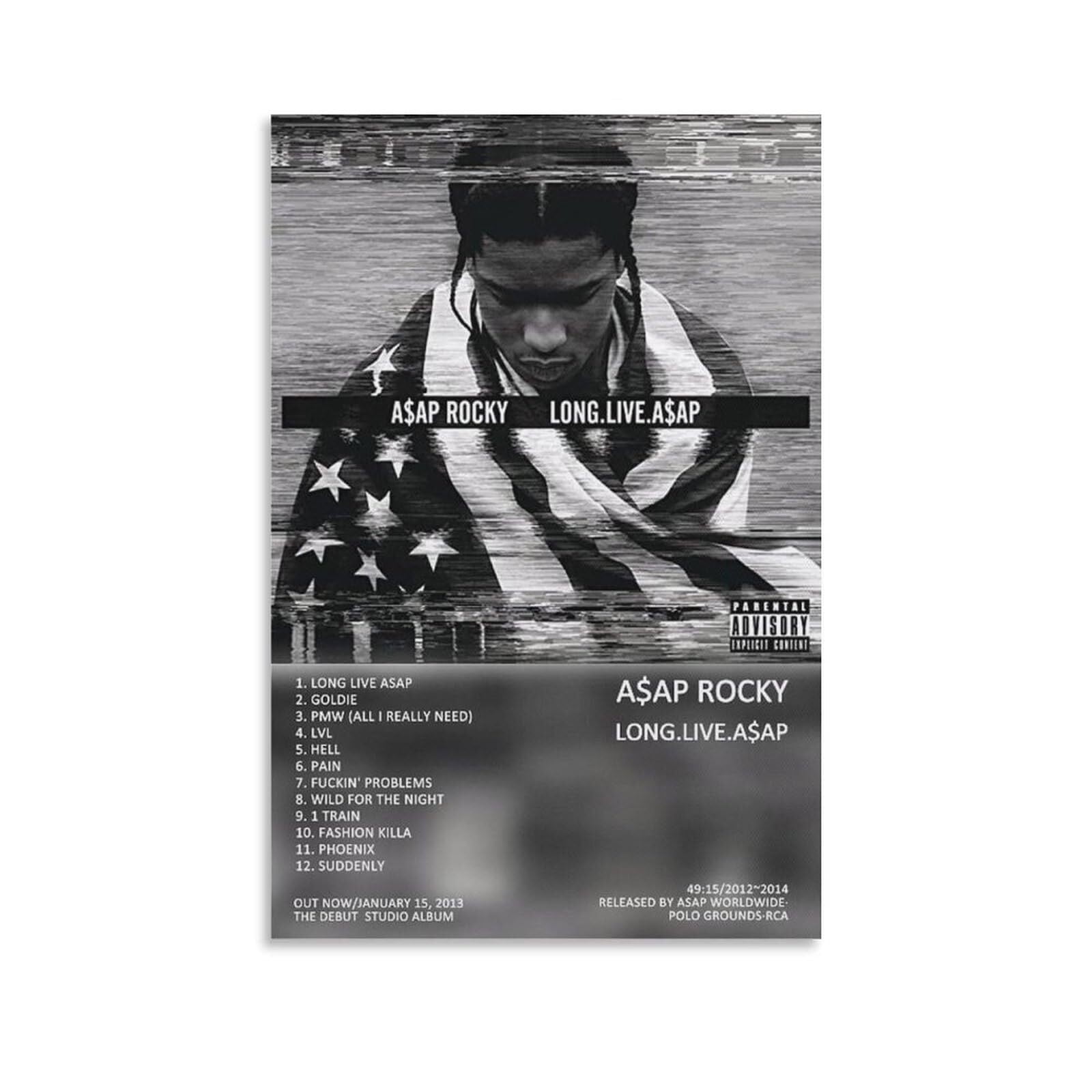 ASAP Rocky Long. Live ASAP Music Album Cover Canvas Poster Bedroom ...