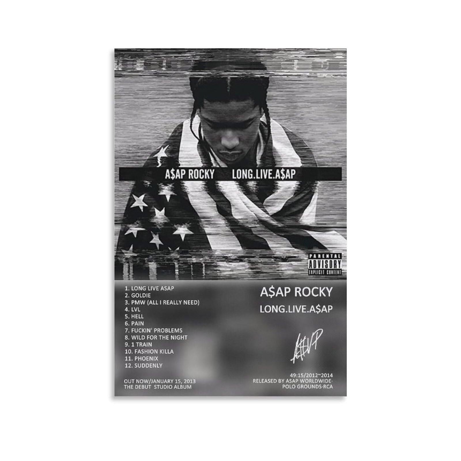 ASAP Rocky Long. Live ASAP Music Album Cover Canvas Poster Bedroom ...