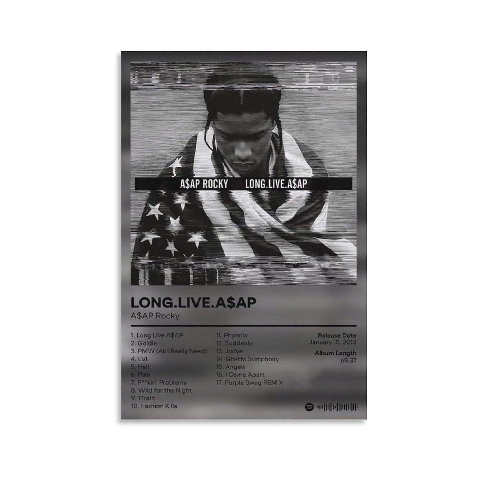 ASAP Rocky Long. Live ASAP Music Album Cover Canvas Poster Wall Art ...