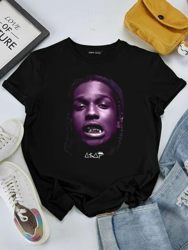 ASAP Rocky Mob, The Famous Hip Hop Rapper Concert Fan Merch T-Shirt ...